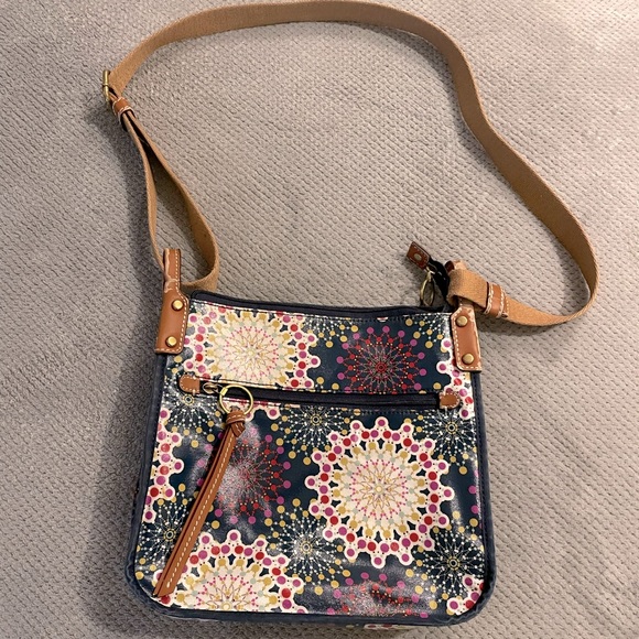 Fossil | Bags | Fossil Crossbody Bag Coated Canvas Multicolor | Poshmark